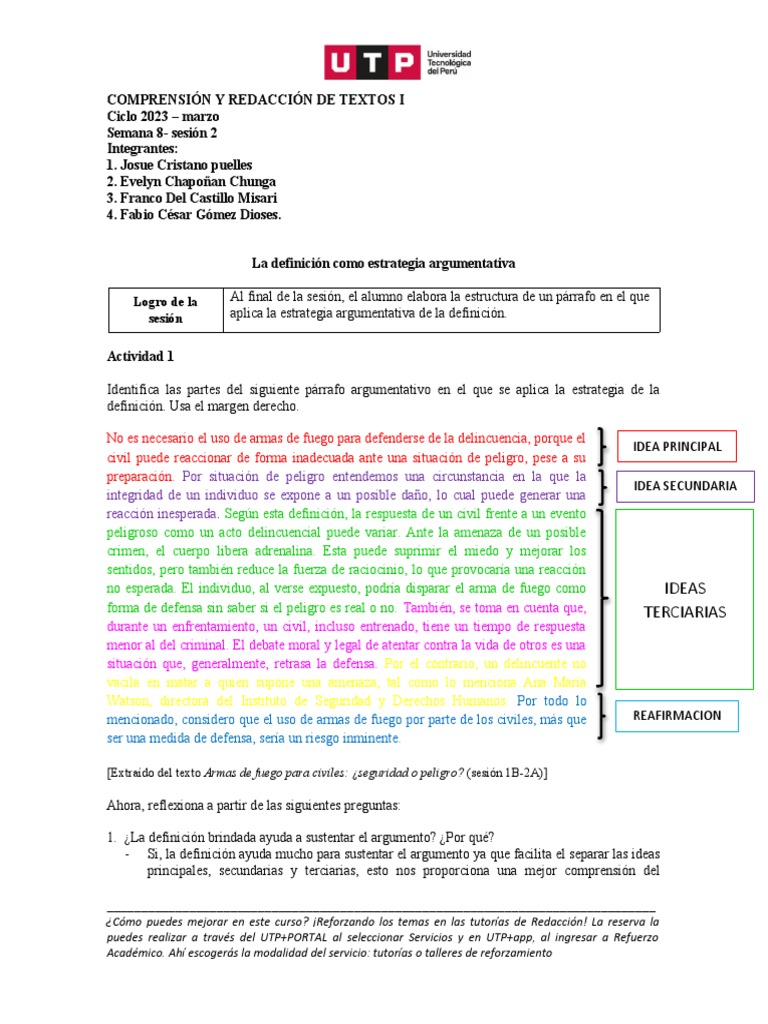 S08.s2 La Definición Como Estrategia Argumentativa 2023 Marzo | PDF ...