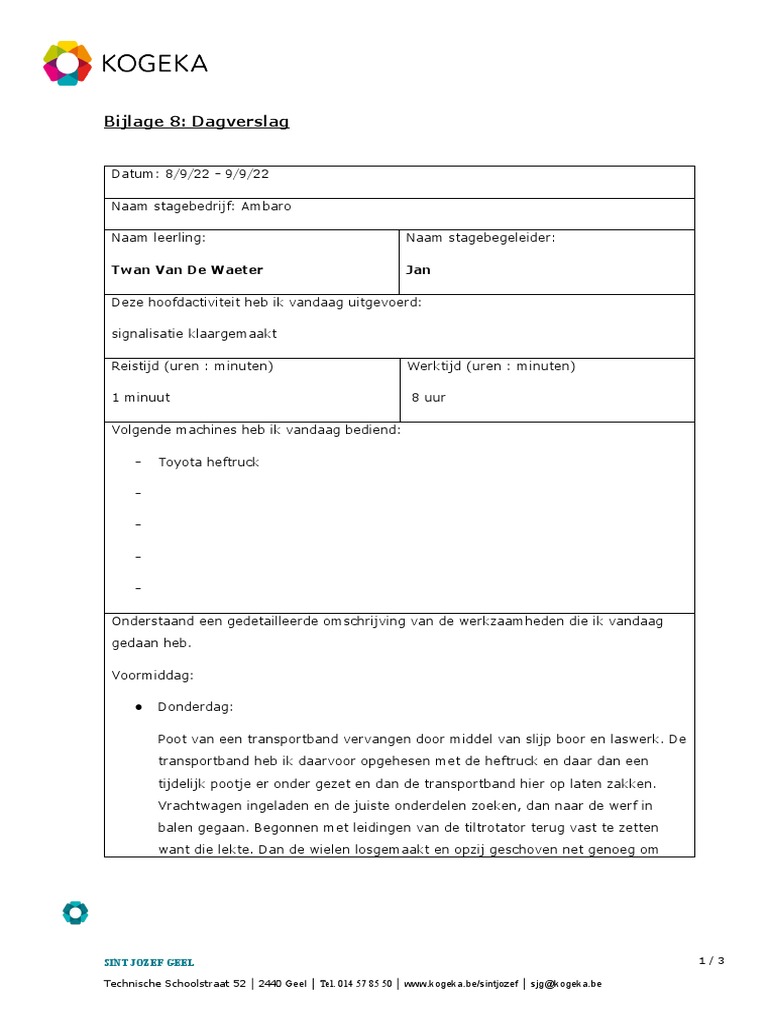 Stageverslag 1 | PDF