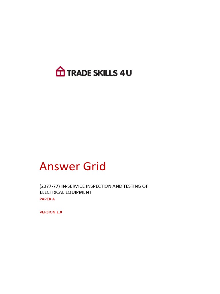 2377-77 - Sample Paper A - Answer Grid | PDF | Tests | Evaluation Methods