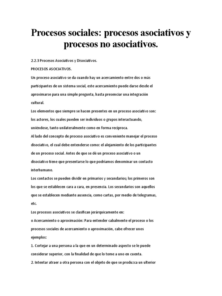Procesos Sociales | PDF | Las emociones | Asimilacion cultural