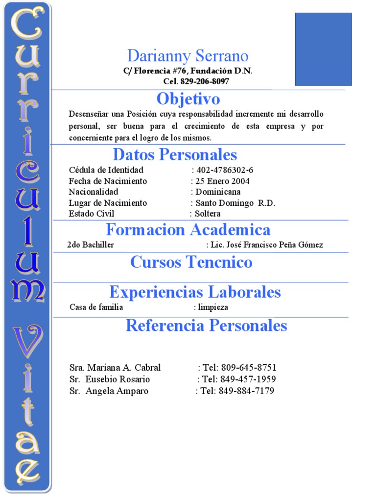 Currículum Vitae de Darianny Serrano | PDF