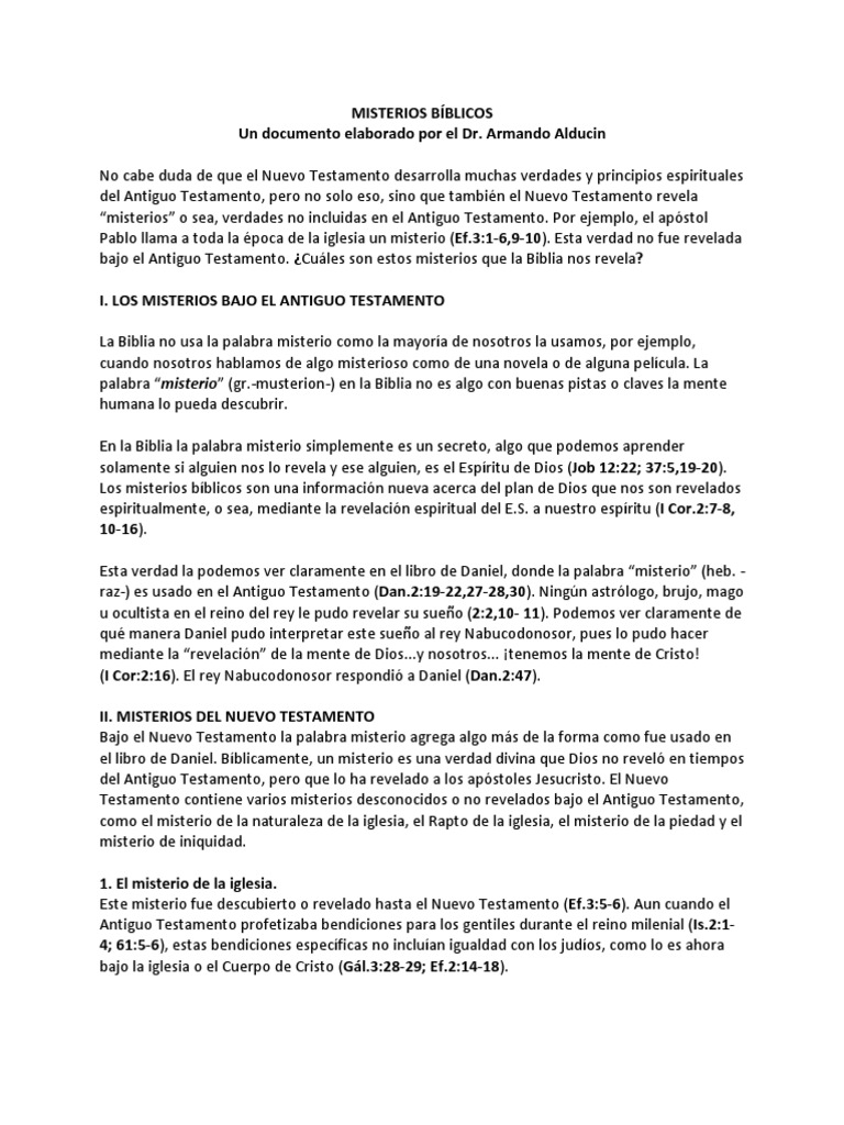 Misterios Bíblicos: Revelaciones del NT | PDF | Iglesia cristiana ...