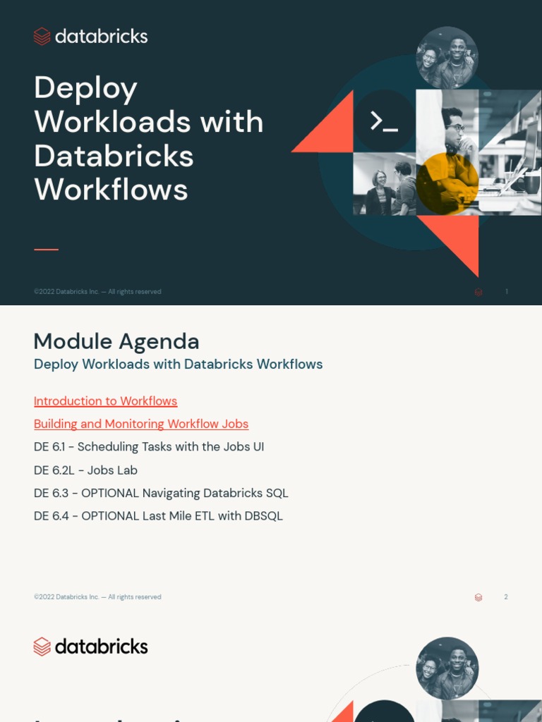 De Mod 5 Deploy Workloads With Databricks Workflows | PDF | Cloud Computing | Workflow