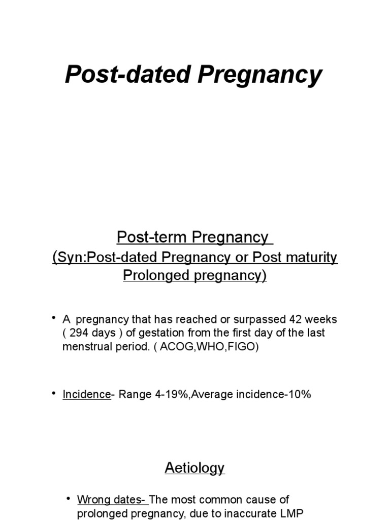 Post-dated Pregnancy Overview | PDF | Pregnancy | Women's Health