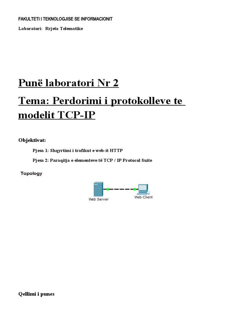 Lab 2 Rrjeta Telematike | PDF