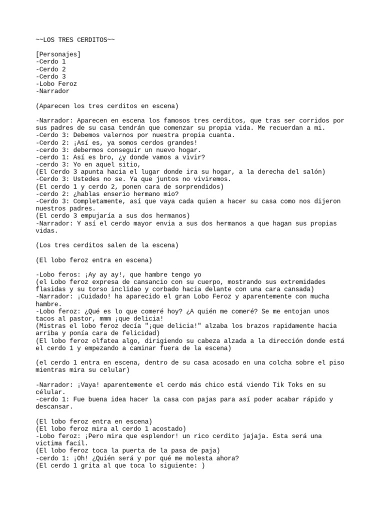 Los Tres Cerditos Pdf