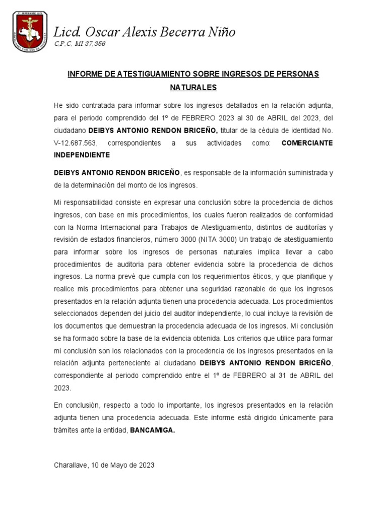 Antonio Rendon | PDF | Auditoría