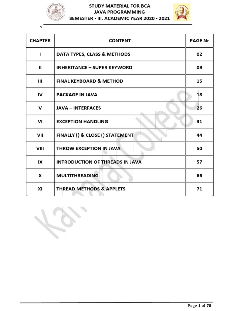 001 Core 15 Java Programming Iii Sem Pdf Class Computer Programming Method Computer