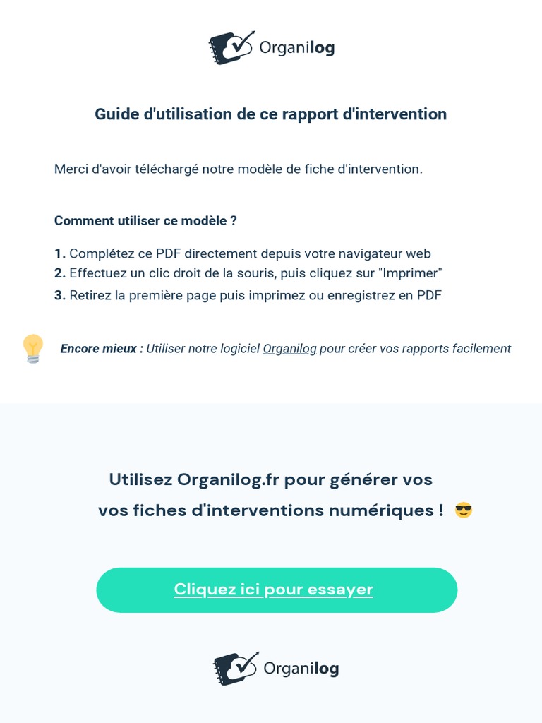 Fiche Intervention Par Organilog | PDF