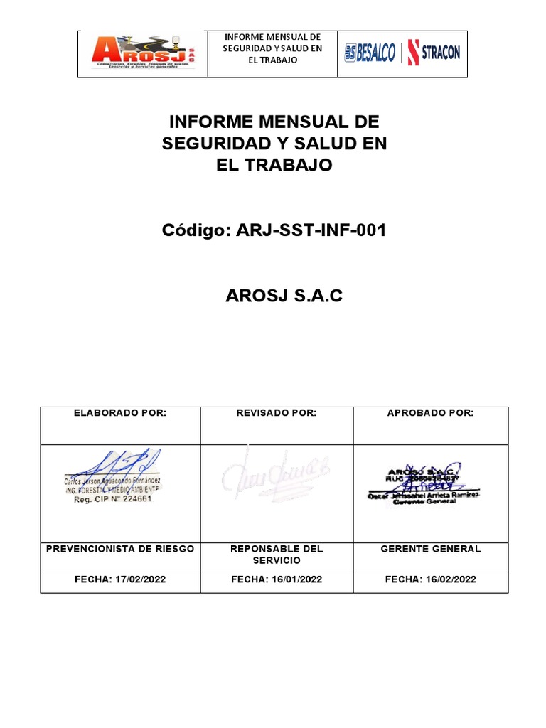 Informe Mensual Ssoma | PDF
