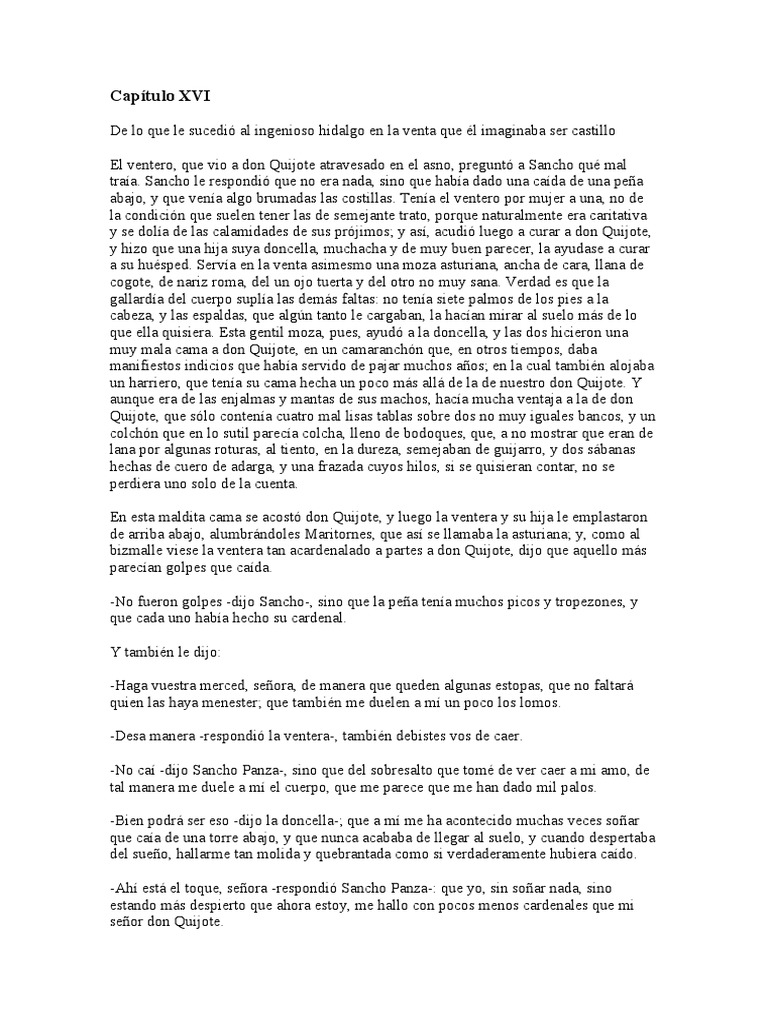 Capitulos de Don Quijote de La Mancha | PDF | Don Quijote