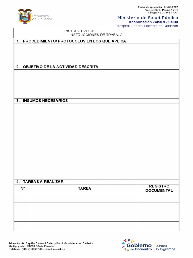 Formato de Instructivo | PDF