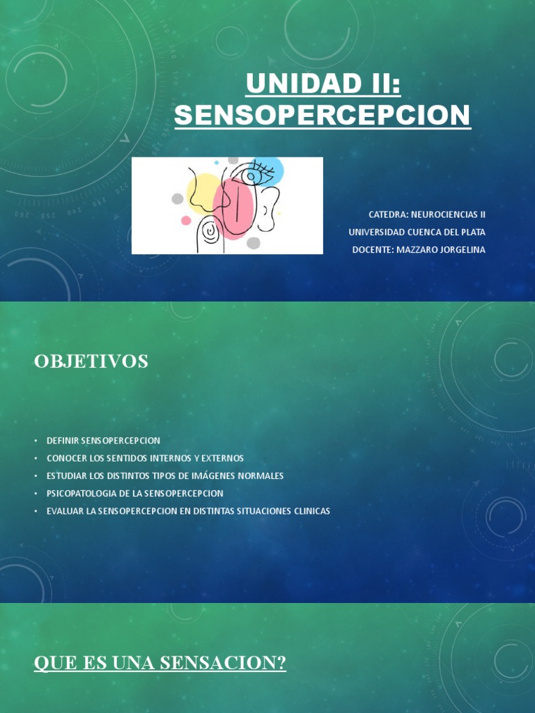 Unidad Ii. Sensopercepcion | PDF | Percepción | Alucinación