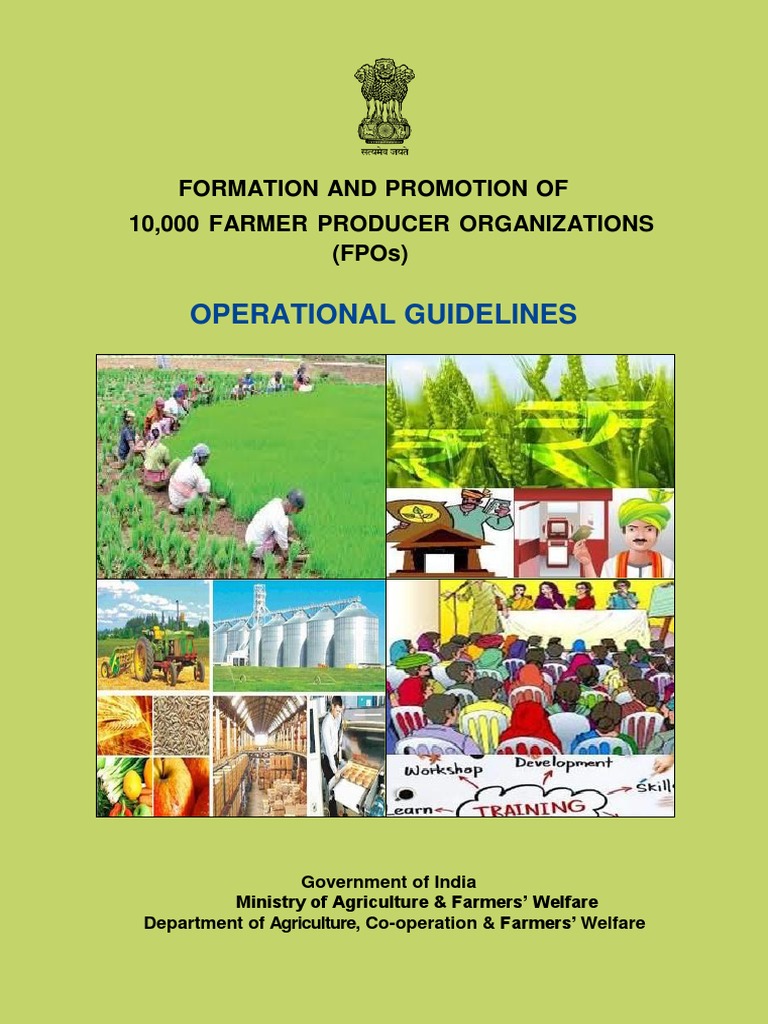 Fpo Guidlines English Version 2 Pdf Cooperative Agriculture