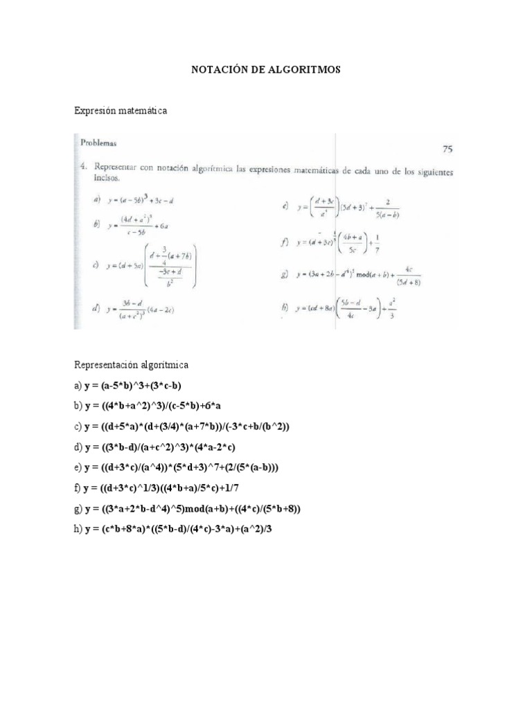Notación de Algoritmos | PDF