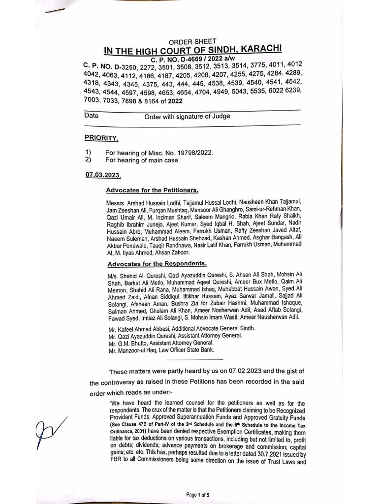 CPD 3775 OF 2022 SCB Pak LTD Non Management Staff and Others V Pakistan ...