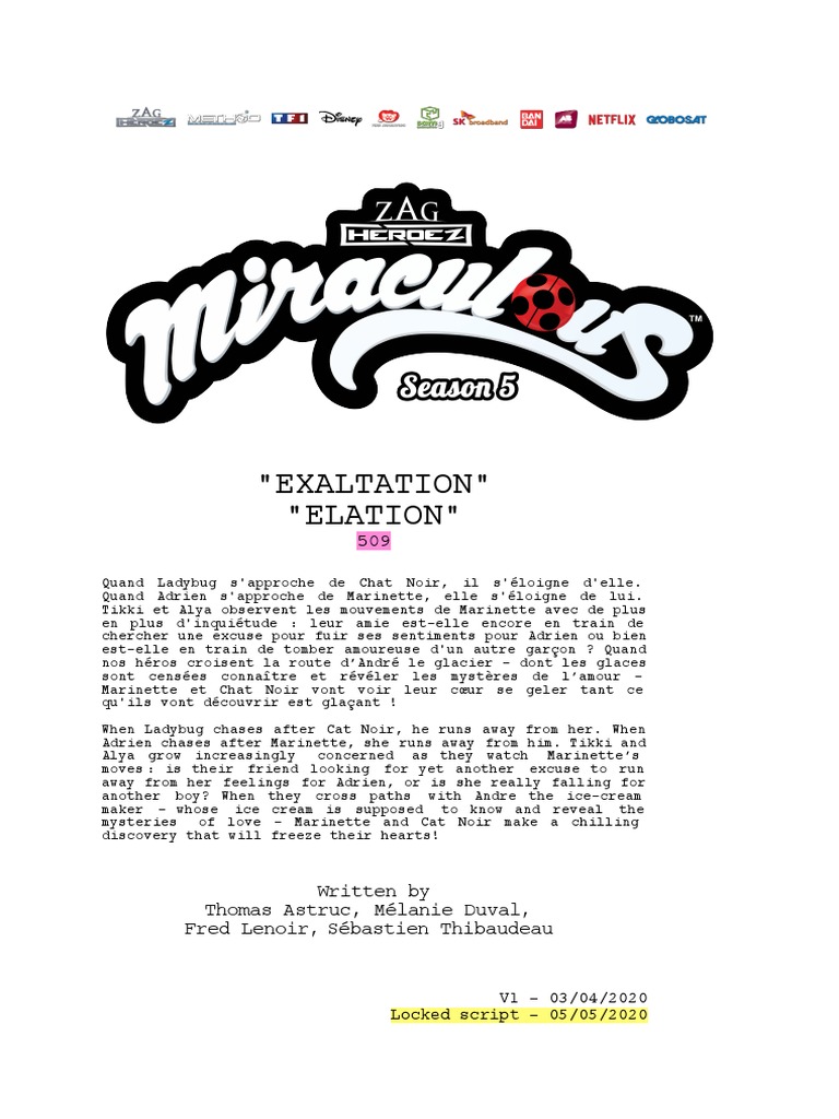 Miraculous Ladybug: Episode Elation | PDF