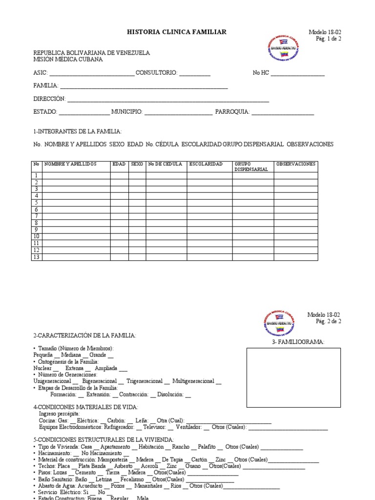 Histotia Clinica Familiar Modelo RP 18-02 | PDF | Materiales ...
