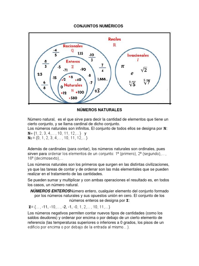 Guia N°1 Operatoria Con Números (Conjuntos Numericos) | PDF | Números ...