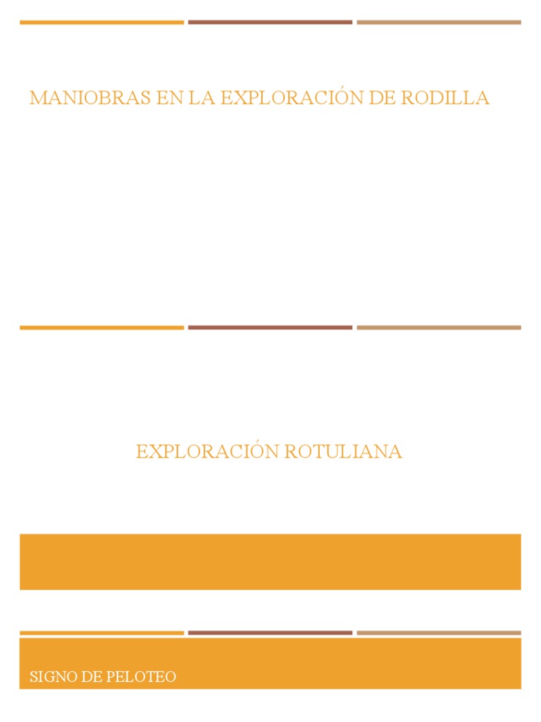 MANIOBRAS | PDF | Rodilla | Anatomía humana