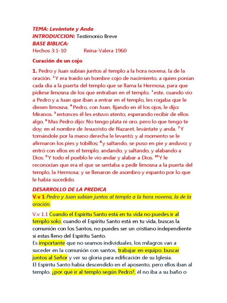 Levantate y Anda | PDF | Oración | Dios