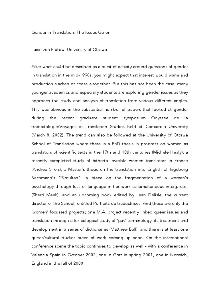 Gender in Translation | PDF | Bible | Translations
