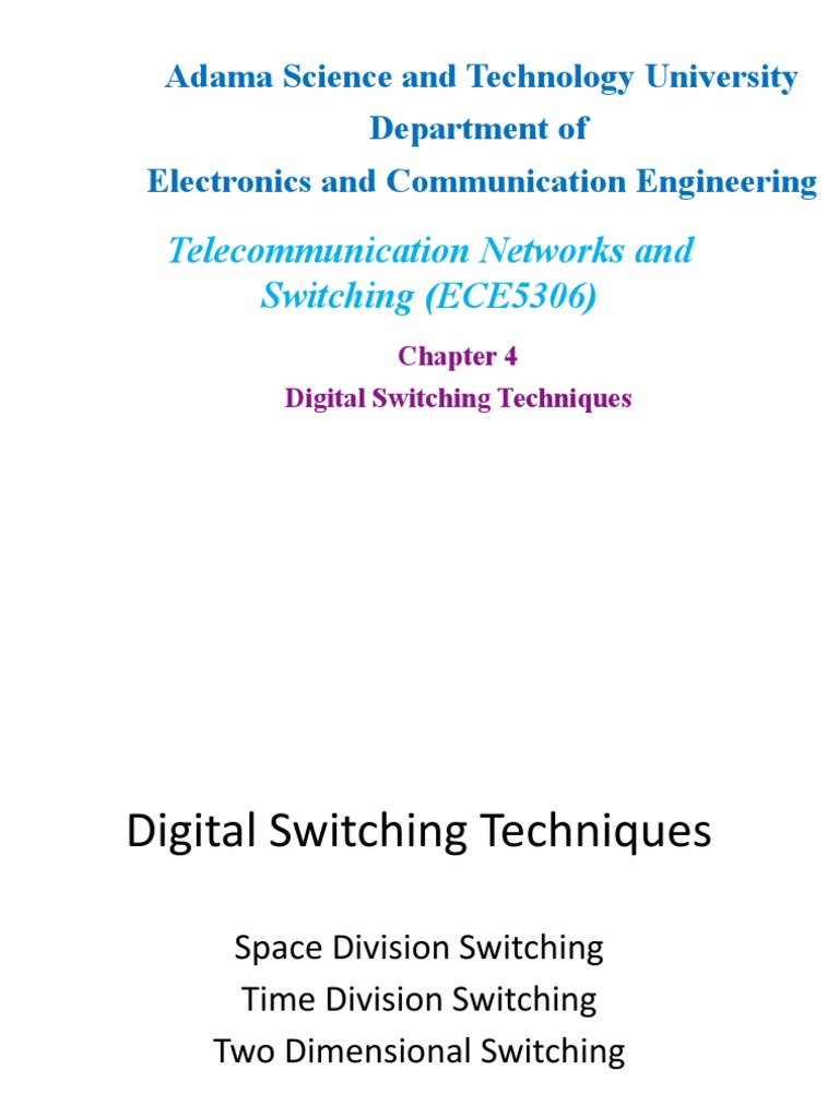 Digital Switching Techniques | PDF | Digital Signal | Telephone Exchange