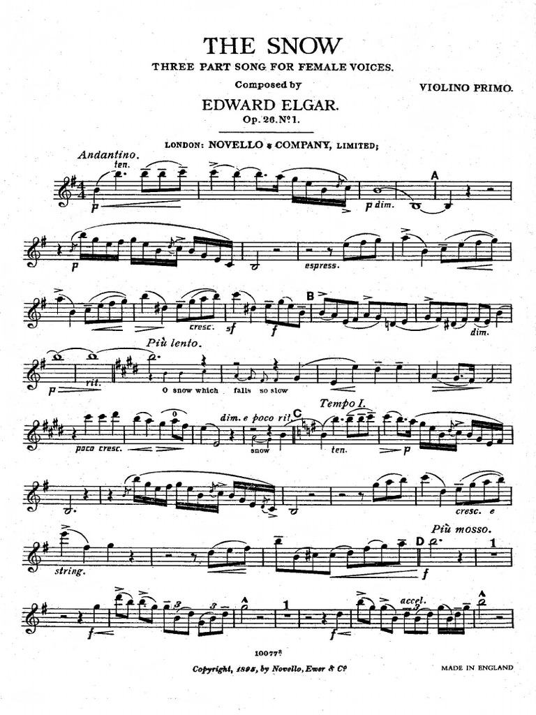 Elgar - The Snow Vl1 | PDF
