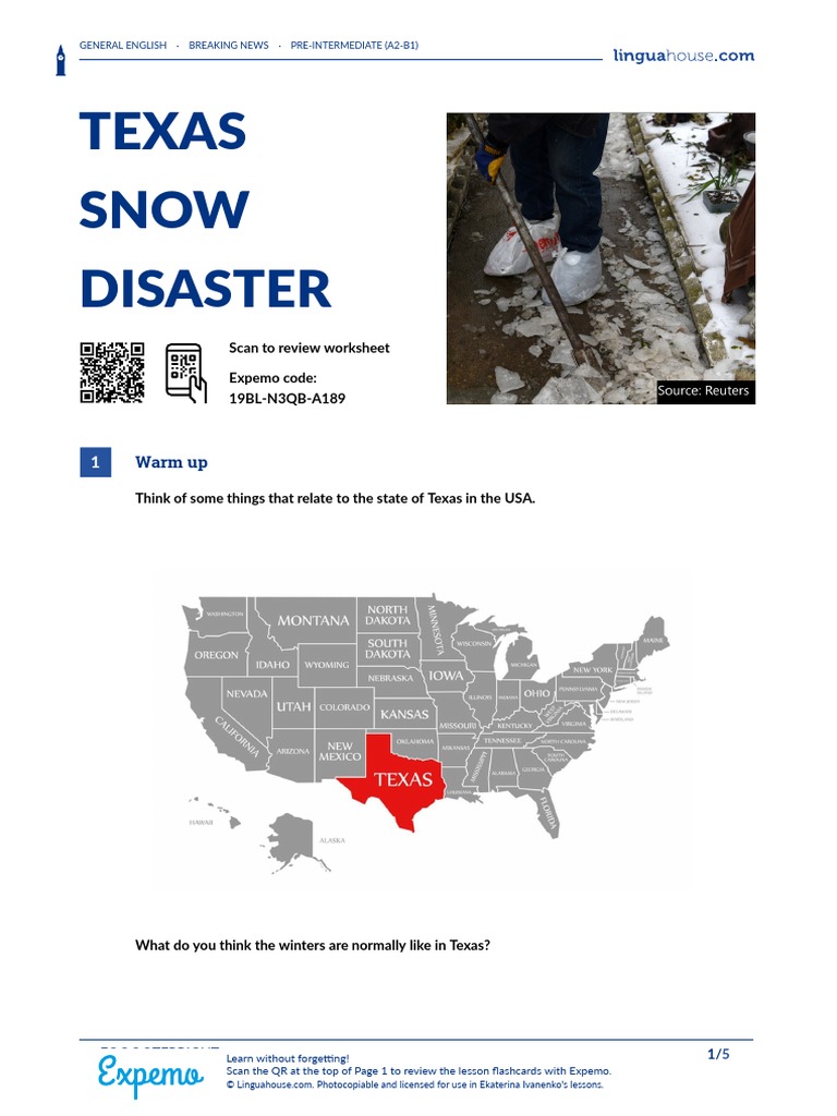 Texas Snow Disaster British English Student | PDF