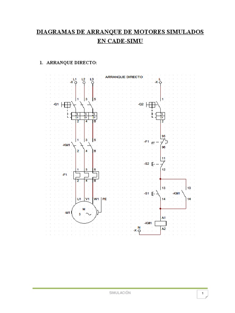Diagramas de Arranque de Motores Simulados en Cade Simu | PDF