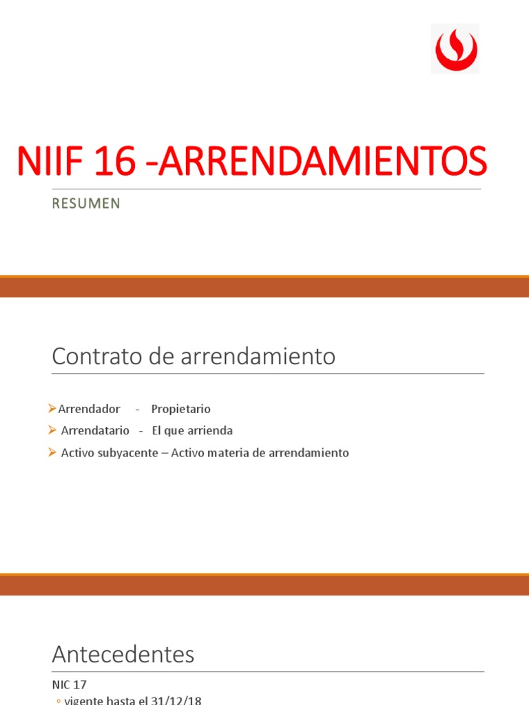 NIIF 16 - Resumen PDF | PDF | normas internacionales de INFORMACION ...