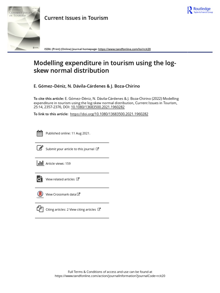 Modelling Expenditure In Tourism Using The Log Skew Normal Distribution Pdf Akaike