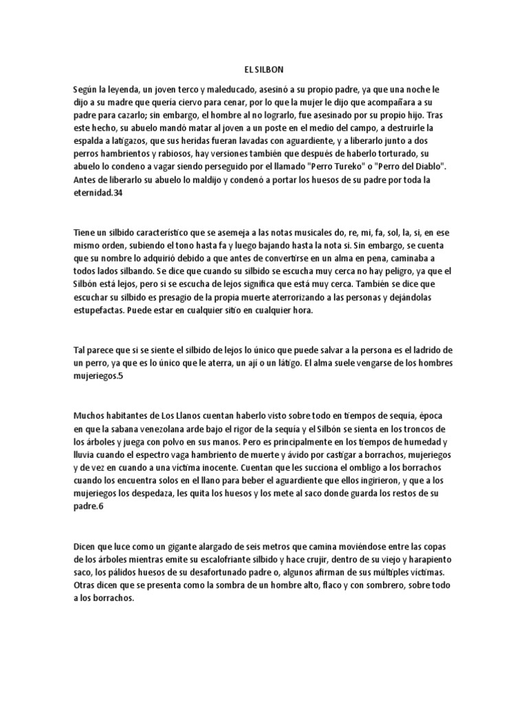 El Silbon | PDF | Criaturas legendarias