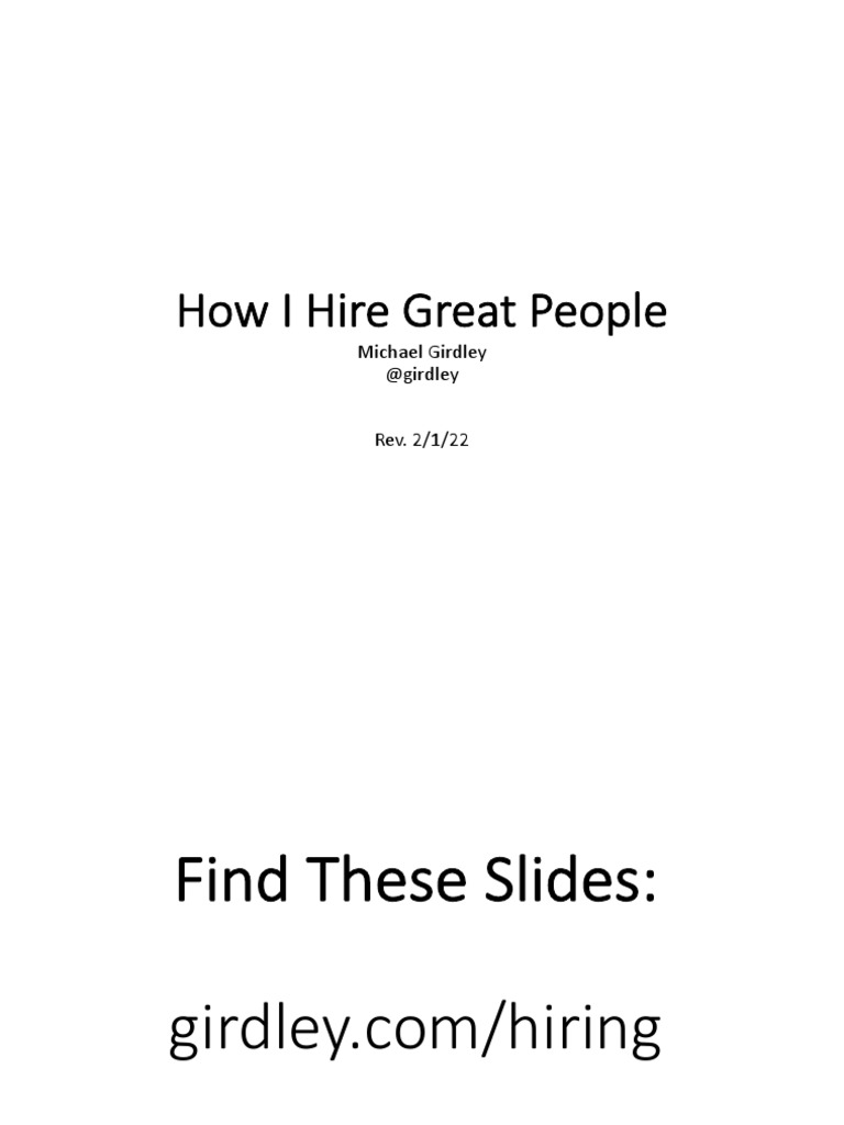 How To Hire Great People - Girdley | PDF | Psychology | Cognitive Science