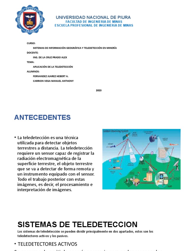 APLICACION DE LA TELEDETECCION.UNP | PDF | Sensores remotos | Entorno ...