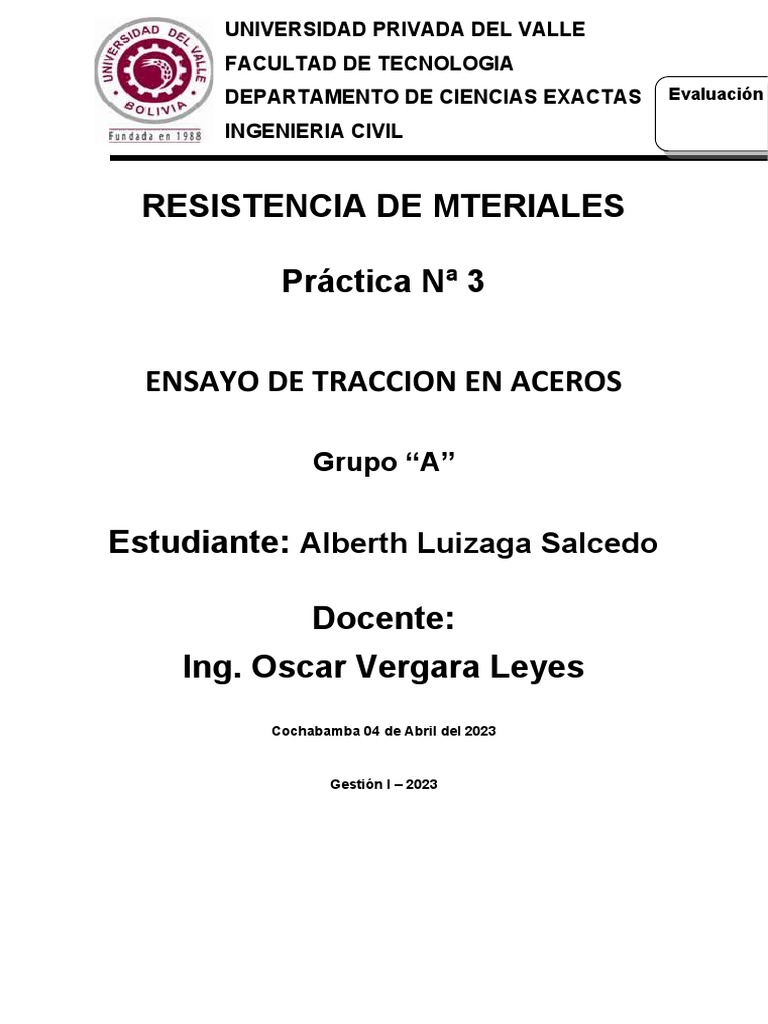 Resis Laboratorio 3 | PDF | Ductilidad | Plasticidad (Física)