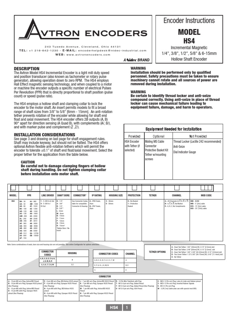 Avtron HS4 | PDF | Electrical Connector | Screw