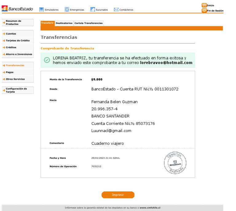 P5 - Transferencia Entre Cuentas Propias 2 | PDF