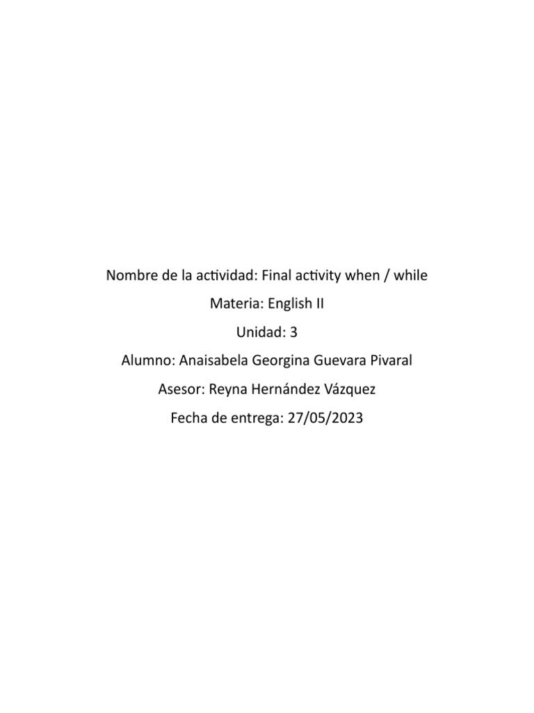Final Activity When While | PDF