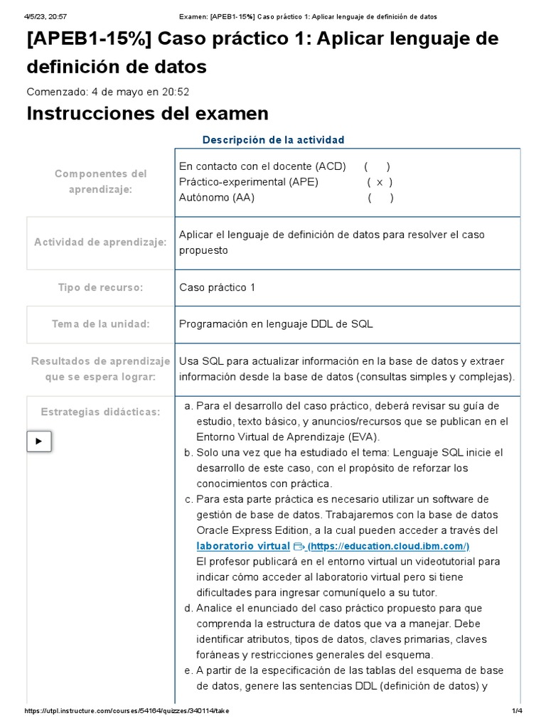 Aplicación de DDL en SQL: Caso Práctico | PDF | SQL | Gestión de tecnología de la información