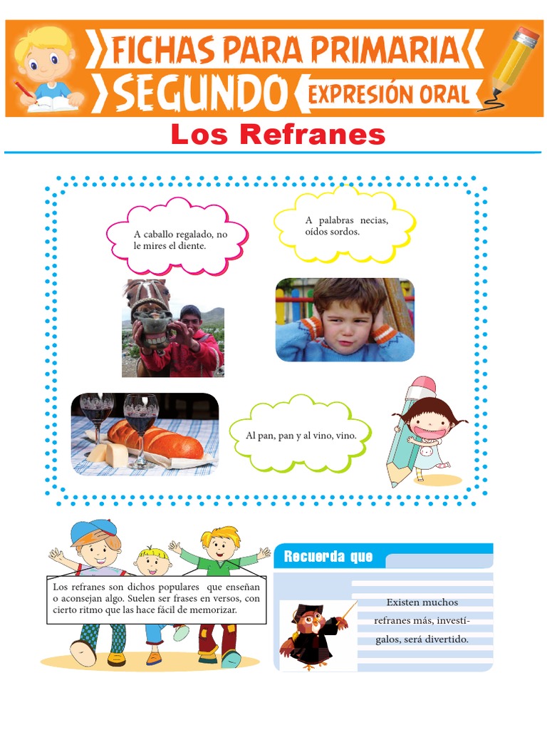 Los Refranes para Segundo Grado de Primaria | PDF