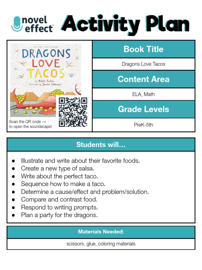Dragons Love Tacos Activities | PDF | Taco | Foods