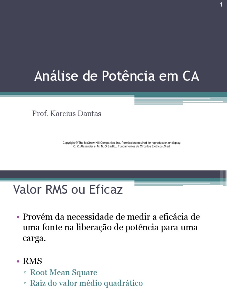 Sistemas Eletricos - 03 - Análise de Potência em CA | PDF | Energia ...