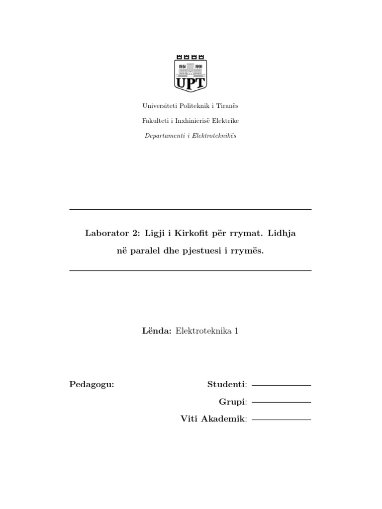 LAB 2 - Ligji I Kirkofit Per Rrymat | PDF
