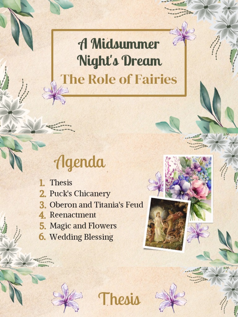 A Midsummer Night's Dream The Role of Fairies | PDF | A Midsummer Night ...