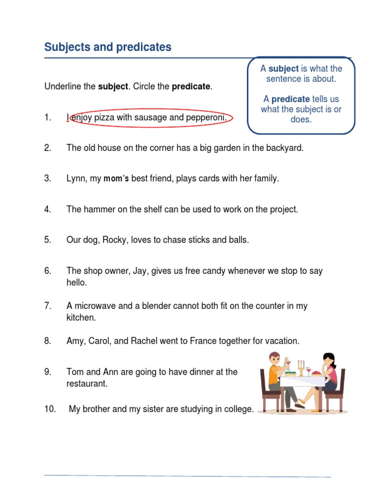 Subject and Predicate | PDF