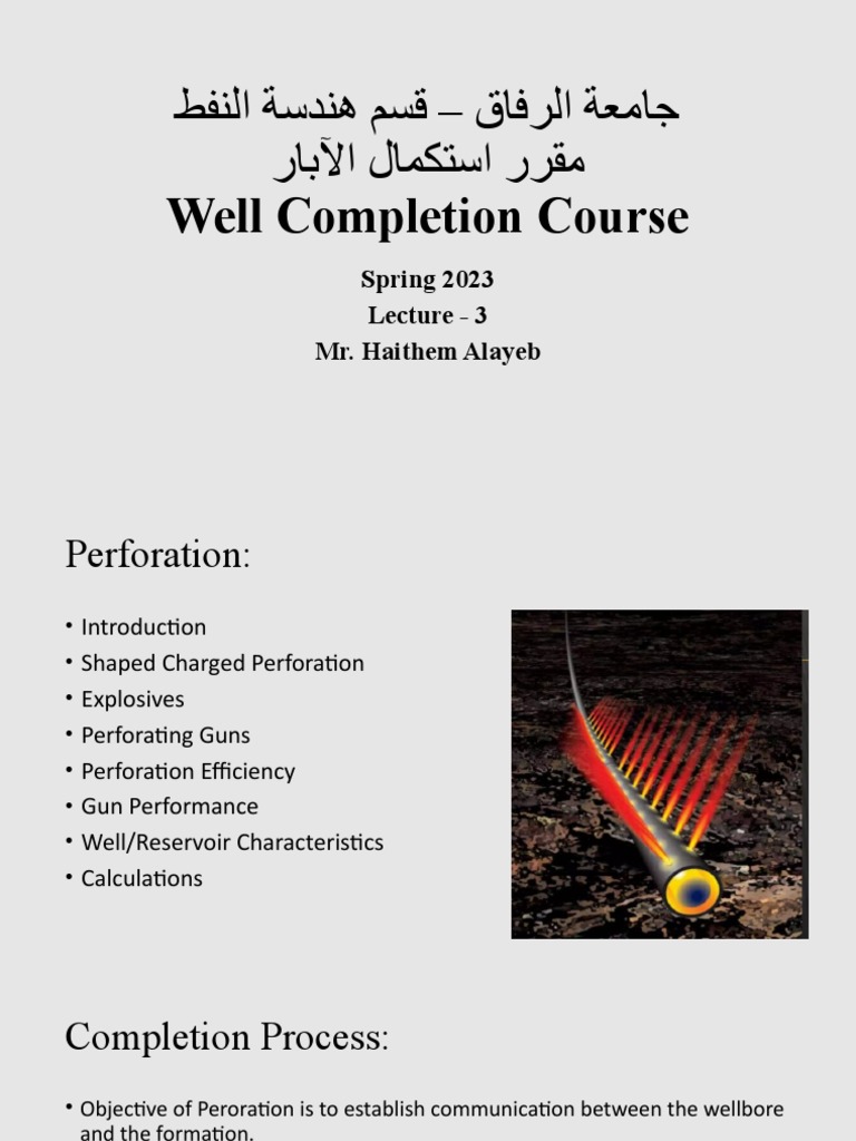Lecture3-Well Completion | PDF | Casing (Borehole) | Oil Well
