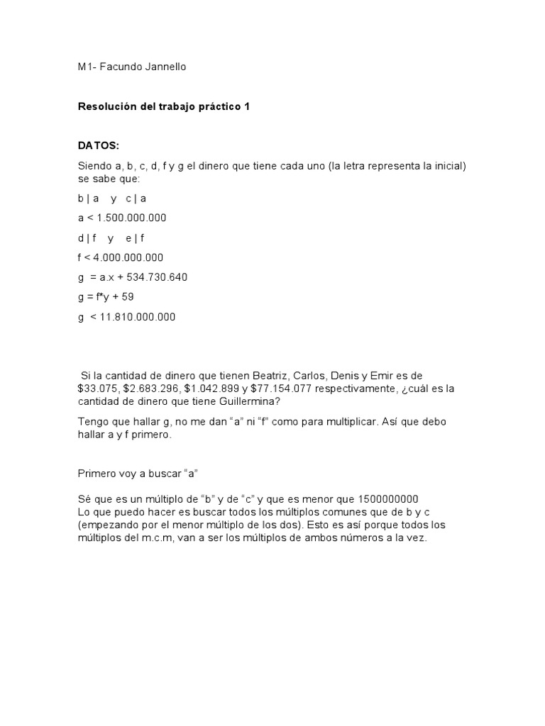 M1 - Facundo Jannello | PDF | Matemáticas | Matemáticas Aplicadas