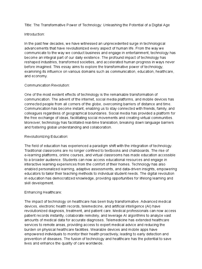 The Power of Human Imagination - Unleashing Boundless Potential | PDF | Educational Technology ...