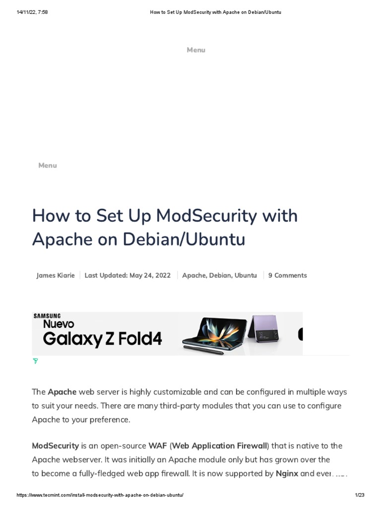 How To Set Up ModSecurity With Apache On Debian/Ubuntu | PDF ... How To Set Up ModSecurity With Apache On Debian/Ubuntu | PDF ...